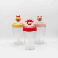 Quality Plastic Straw Promotional Reusable Straw Water Bottle With Custom Logo for sale