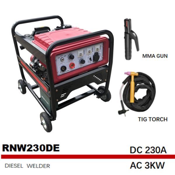 Quality CE Approved 230A PETROL Arc Gen Welder DC 1.6kw Small Tank RNW230DE for sale