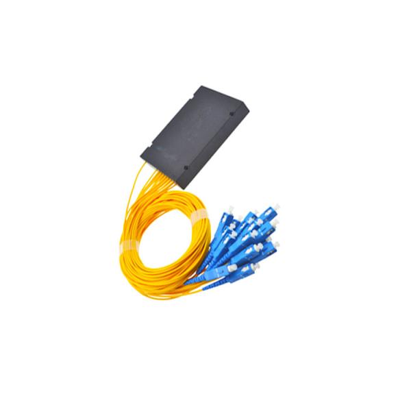 Quality SC UPC Fiber Optic PLC Splitter 1X16 ABS Box Blue FTTH Fiber Optic Cable for sale