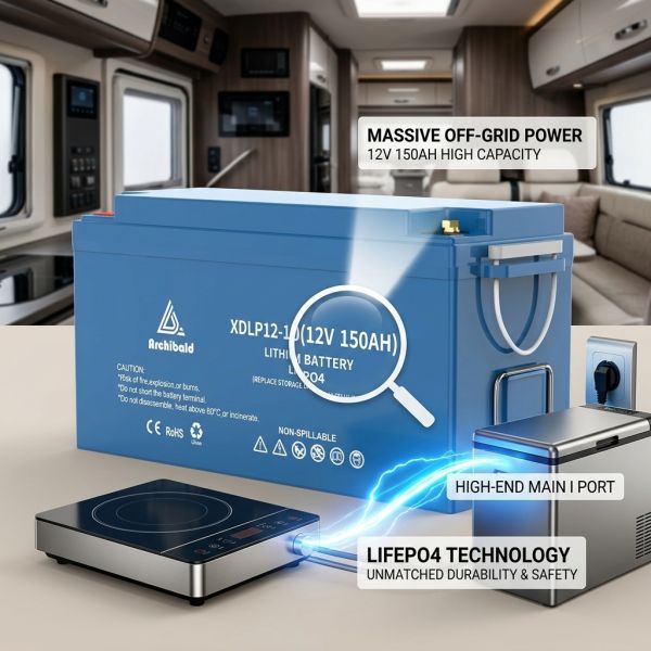 Quality 12V 100AH LiFePO4 Camper Van Lithium Battery 1280Wh Compact Deep Cycle for Motorhome RV Conversion for sale