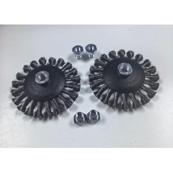 Quality 5-Inch Knot Twisted Conical Wire Bevel Wheel Brush with 5/8