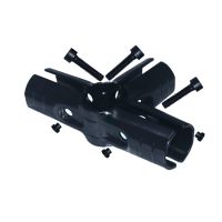 Quality Four Way Black Metal Pipe Joints / Connectors Wear-resisting for sale