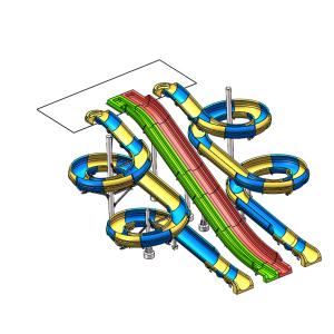 Quality Spiral Circle Whole Age Custom Water Slide With Mutiline Slides for sale
