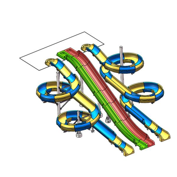 Quality Spiral Circle Whole Age Custom Water Slide With Mutiline Slides for sale
