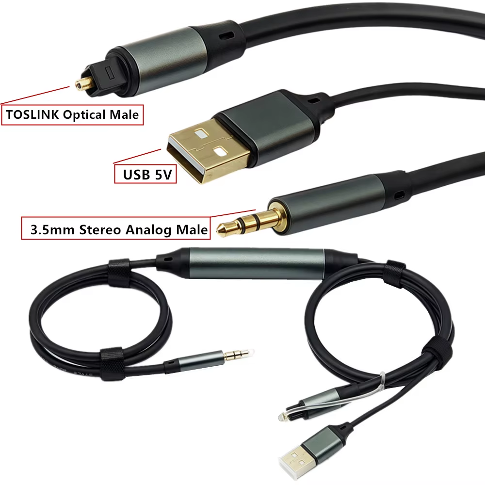 Quality Optical Toslink cable to 3.5mm Audio Cable for Speaker / DAC / AV Receiver for sale