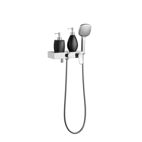 Quality 8% Nickel Brushed Stainless Steel Shower Set Wall Mounted for sale