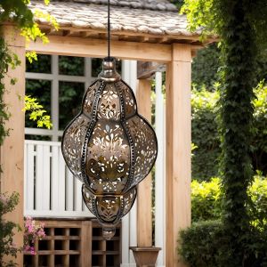Quality Moroccan-Style Openwork Hanging Solar Light, Multi-Color Options Garden Balcony for sale