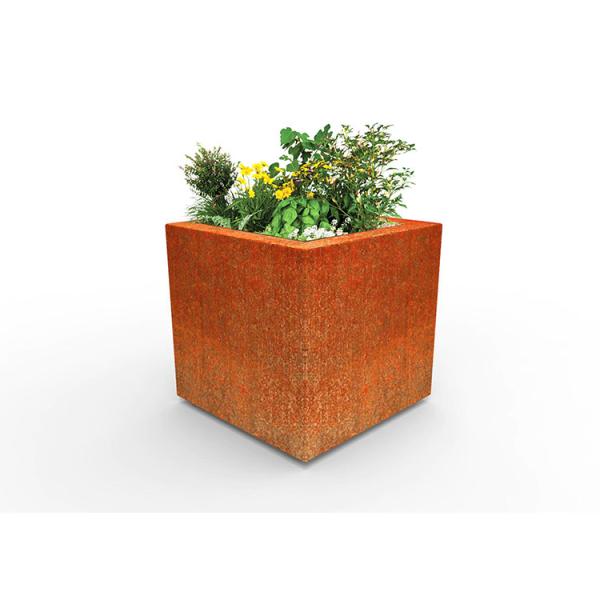 Quality Large Metal Garden Pots Rusty Square Corten Steel Flower Planter Boxes for sale