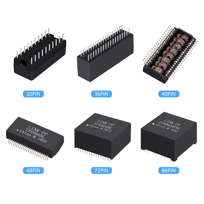 VP6014RZ HF Gigabit POE+ Lan Ethernet Magnetic Transformers 1CT SMD 1500Vrms Open Header 2