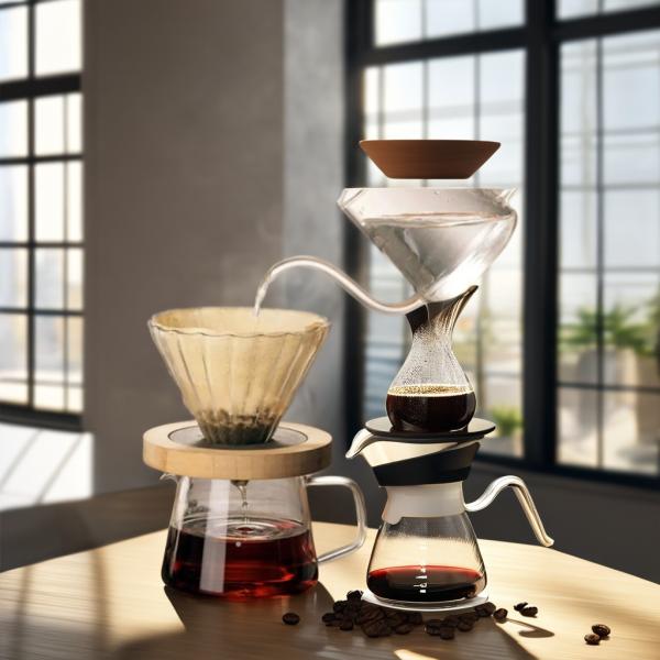 Quality Transparent Reusable Glass Coffee Filter Funnel Dripper Coffee Tea Tools Quantity / for sale