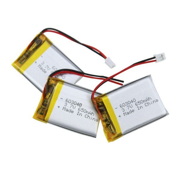 Quality RoHS Certified 3.7V 650mAh Lithium Polymer Battery with 500 Cycle Life for Medical Devices for sale