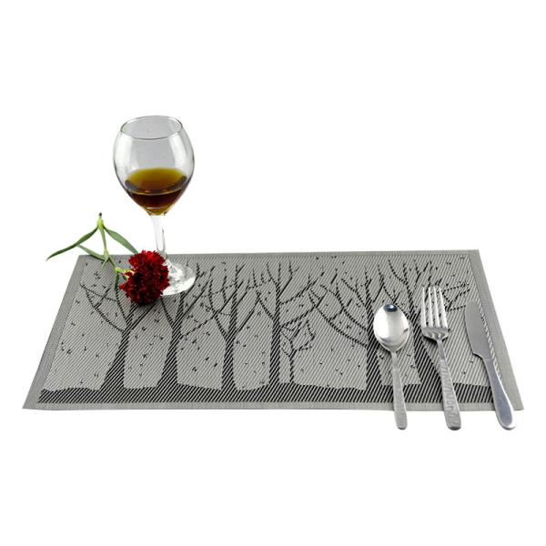 Quality Rectangle Purple Custom Logo Pvc Placemat Table Mats Washable Waterproof for sale