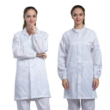 Quality OEM Unisex Polyester Anti Static Gown Esd Smock Uniform For Cleanroom for sale