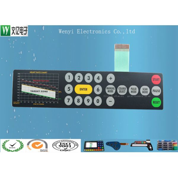 Quality Medical Use 0.125 Matte Effect PET No Embossing Flat  Membrane Keypad Switch Circuit for sale