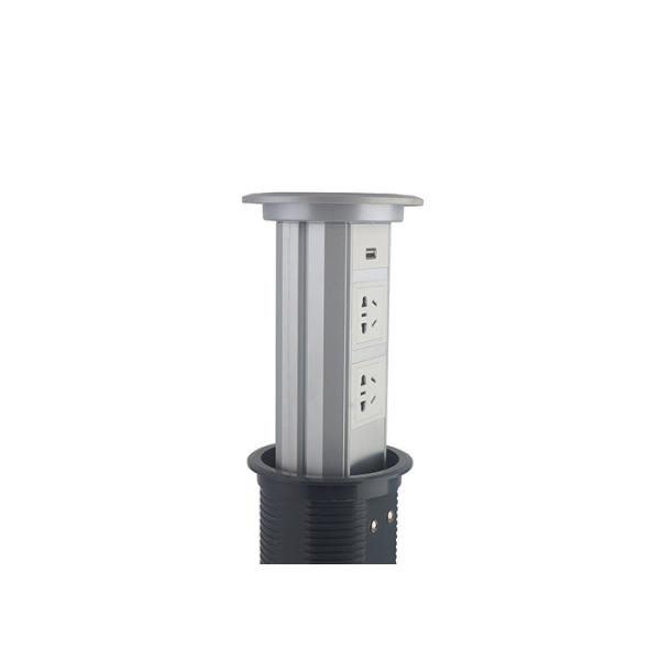 Quality Motor Driven Kitchen Pop Up Sockets Silver Color Flush Mounted on Bar Counter for sale