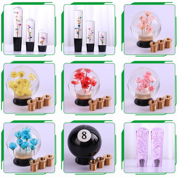 Quality Craft Resin Shift Knob Purple Blue Crystal Shift Knob 248g for sale