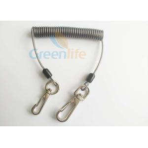 Quality Stretched 1M Retnetion Spring Steel Wire Lanyard With Swivel Hooks Hot Style for sale