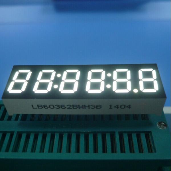 Quality 6 Digit 7 Segment LED Display , Ultra Bright White LED Clock Diplay 0.36 Inch for sale