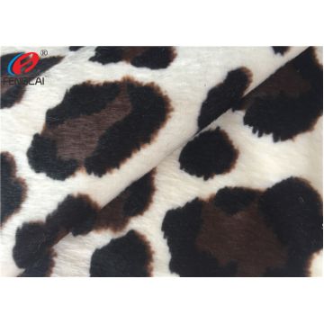Quality Leopard Print Plush Velboa Polyester Velvet Fabric Upholstery Brushed On One for sale