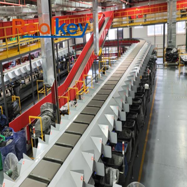 Quality Apparel Industry Cross Belt Sorter System Sorting Accuracy Up To 99.99% for sale