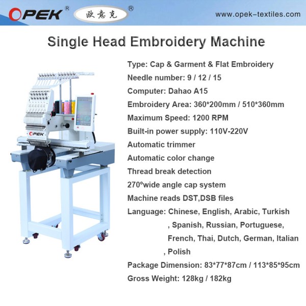 Quality 60*60cm Worktable Size Computerized Embroidery Machine for Flat Cap Hat T-shirt for sale