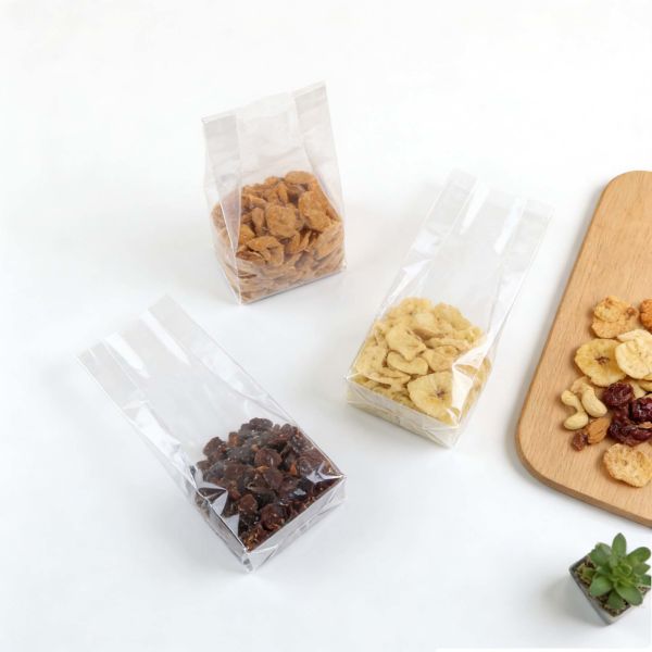 Quality Customizable Clear transparent square bottom Bag For Food Packaging for sale