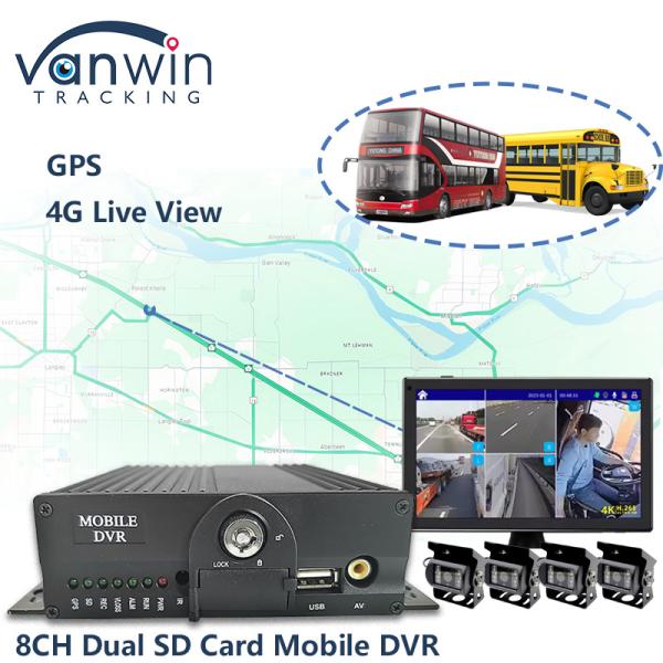 Quality 8CH AHD Dual SD Card Mobile DVR System 4G WIFI GPS MDVR For Live View for sale