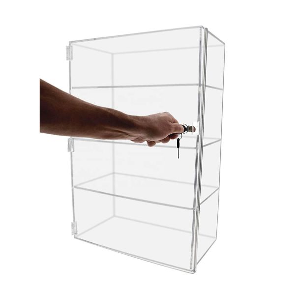 Quality Wall Cube Clear Acrylic Box Shelf Rotates 3-Shelf Mobile Phone Cellphone Retail Display Stands for sale