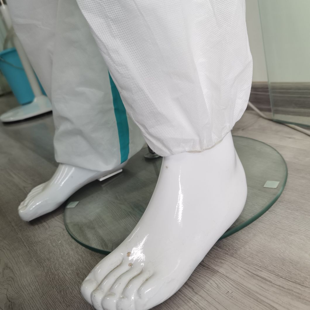 Dustproof Anti-Virus CE Type5&6 Disposable Isolation SMS Coverall with Stick Strip