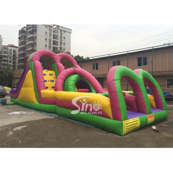 Quality Outdoor Colorful Kids Inflatable Interactive Game With Big Double Slide for sale