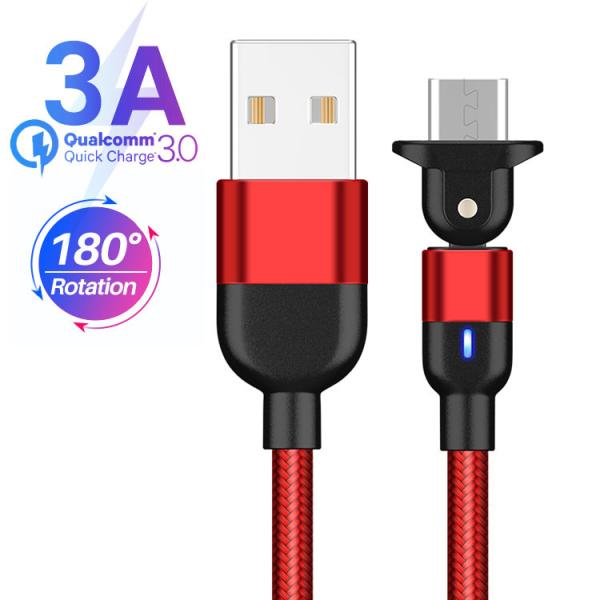 Quality 180 Rotation USB Magnetic Data Cable 3A Universal Magnetic Charging Cable for sale