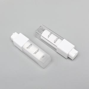 Quality Transparent Square Shape Bottle Double Wall Bottle Airless Wholesale PET Plastic for sale