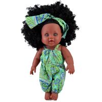 Quality Hand Rooted Mohair Black Doll Realistic 12 Inch Black Baby Dolls For Kids Gift for sale