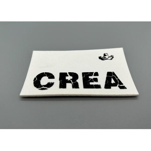Quality Good Washable White Microfiber Screen Printed Patches With Matte Silicone Logo for sale
