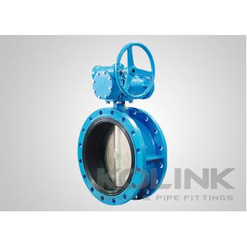 Double Flanged Rubber Lined Butterfly Valve Concentric Ductile Iron GGG50