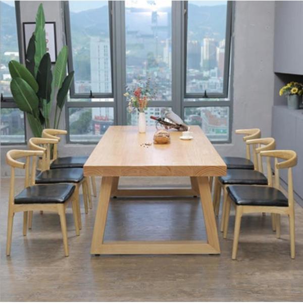 Quality Office Building Nordic Art Assurance Customized Solid Wood Dining Table for for sale