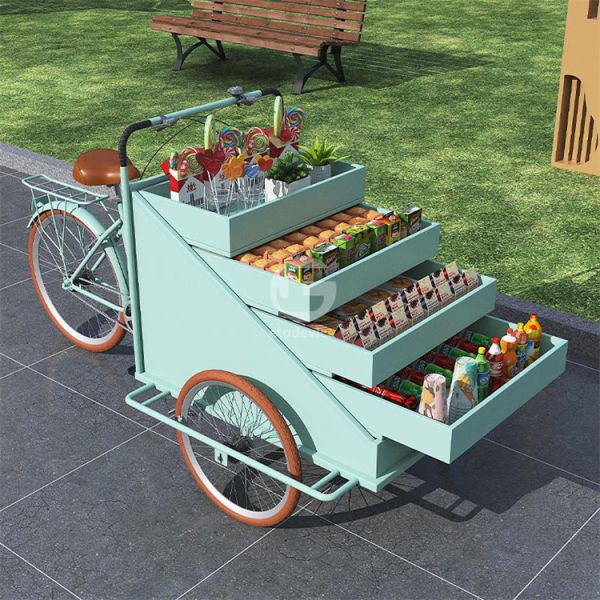 Quality Vegetable Processing Plant Mobile Coffee Bike Cart with L200.00cm*W95.00cm*H110.00cm for sale