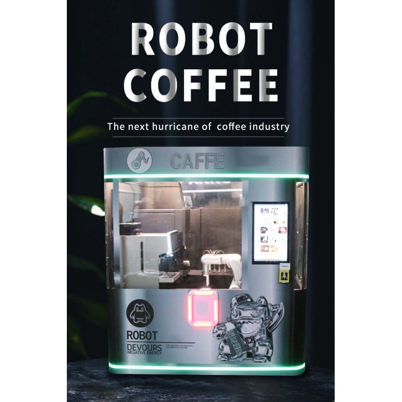 Automatic Coffee Robot Barista Fresh Brewed Coffee Milk Tea Vending Robot With Customizable Recipes