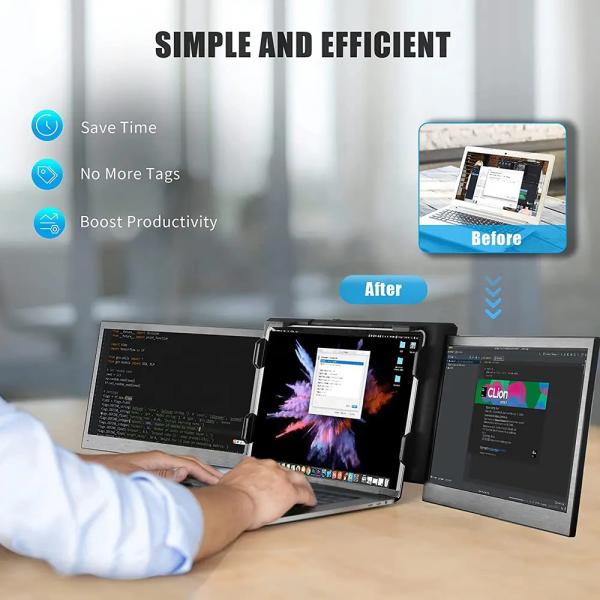 Quality Wins Mac Laptop Portable Triple Monitor Display Extender 14 Inch 60Hz for sale