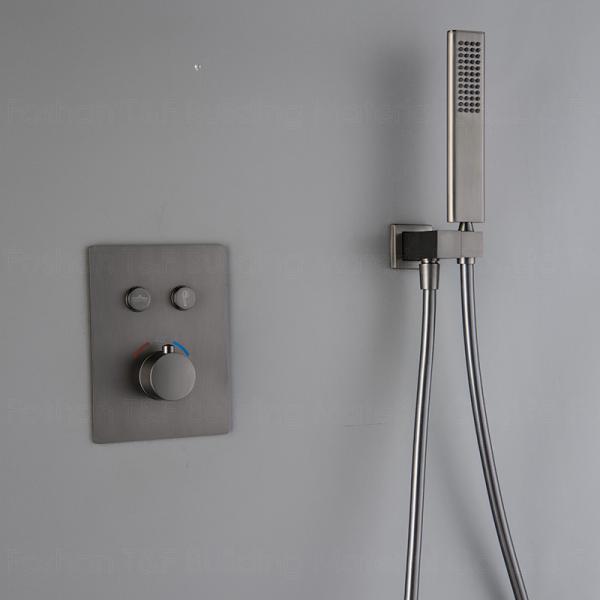 Quality Concealed Tap Bath Shower Mixer Set Matte Black Wall Mounted for sale
