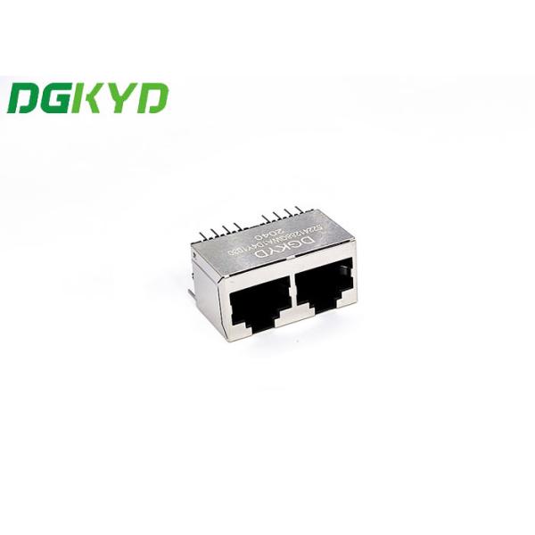 Quality Modular 180 Degree 1X2 Ethernet RJ45 Connector for sale