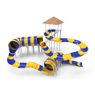 Quality Wide Aqua Park Slide Commercial Fiberglass Python Water Slide 15m Height for sale