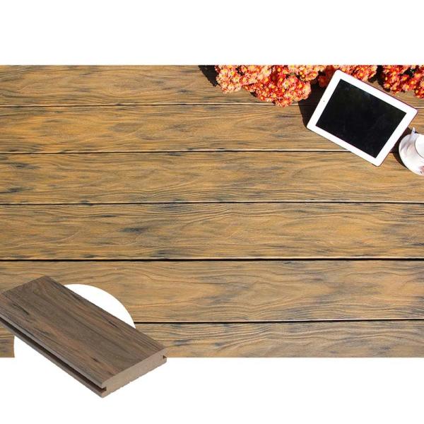 Quality Cedar Look Outside Solid Composite Deck Boards Anti UV 140*30mm for sale