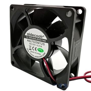 12V DC Brushless Energy Saving Cooling Fan 70x70x25mm Plastic Material