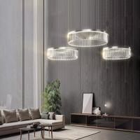 Quality LED Three Color Light Modern Glass Pendant Chandelier Light 4000K for sale