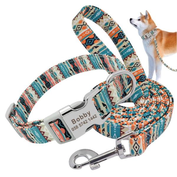 Quality Odm Oem Personalized Dog Collars And Leashes With Name Plate for sale