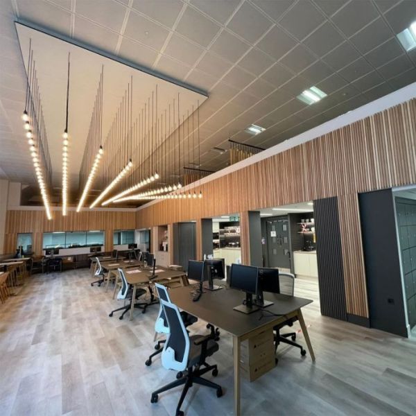 Quality 6/2mm Office Veneer Linear Grooved Acoustic Wall Panels Sound Absorption Isolation Board for sale