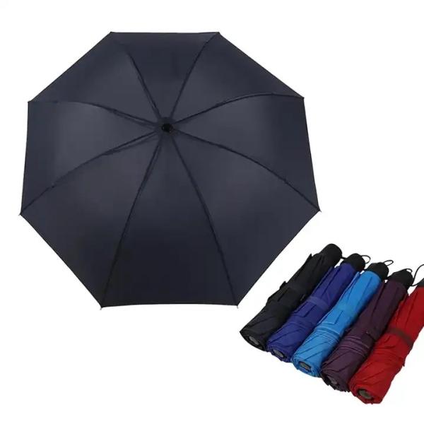 Quality Custom Black Wood Aluminum Hand Commerical Foldable Umbrella with Minimalism for sale