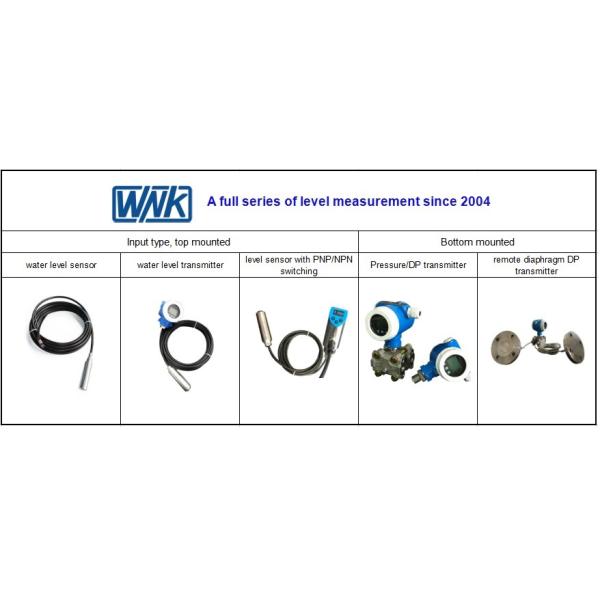 Quality 0-200m Submersible Level Sensor , WNK8010 liquid Water Level Sensor Probe for sale