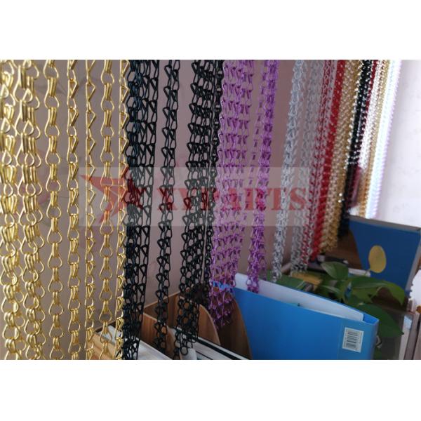 Quality Double Hook Aluminium Chain Door Fly Screen Curtain Various Patterns for sale